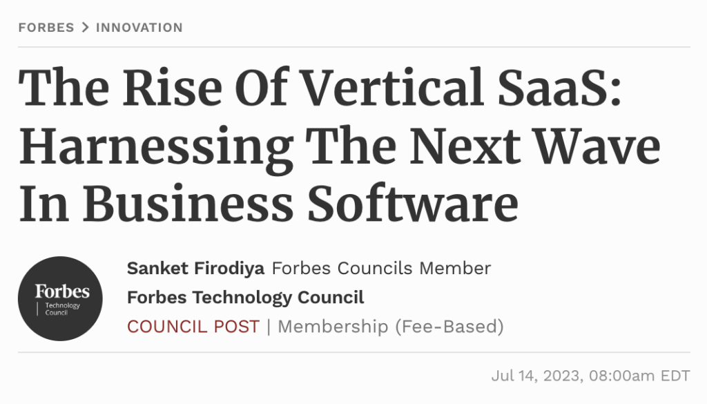 The rise of vertical SaaS harnessing the next wave in business software ...